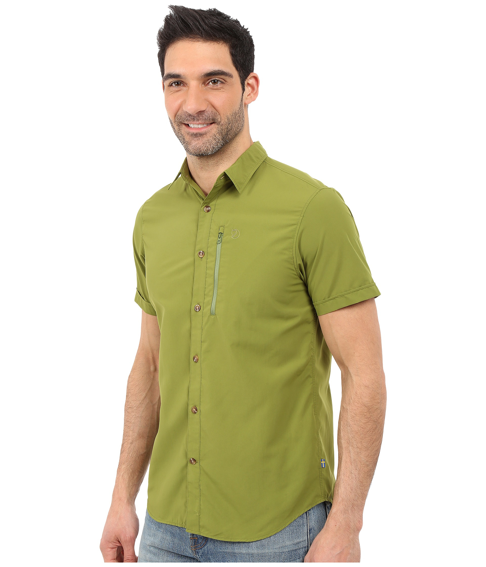 Fjallraven Synthetic Abisko Hike Shirt Short Sleeve In Green For Men Lyst